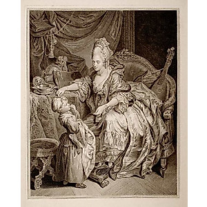 Une petite fille reτevant ses etrennes' [A little girl receives her gifts]