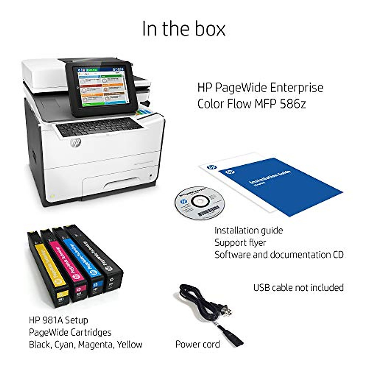HP PageWide Enterprise Color Flow 586z Multifunction Duplex Printer with HP EveryPage and Pull-Out Keyboard (G1W41A)