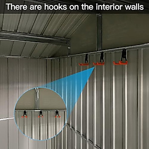 Evedy Extra Large Sheds 10ftx12ft,Outdoor Storage Sheds with Window,Metal Garden Sheds with Lockable Doors,Tiny House for Garden, Backyard, and Patio Utility and Tool Storage-Black