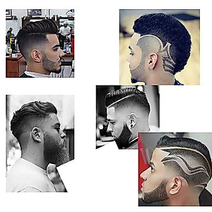 Beard Shaper & Styling Tool with inbuilt Comb, Hair Trimmer Guide, Mens Beard Template Tool (2 Pack, Black & Clear)