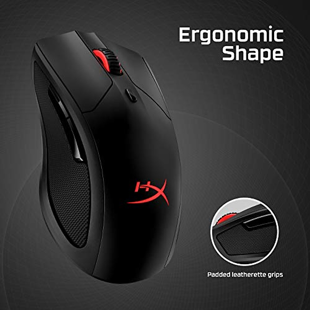 HyperX Pulsefire Dart - Wireless RGB Gaming Mouse, Software-Controlled Customization, 6 Programmable Buttons, Qi-Charging Battery up to 50 hours - PC, PS4, Xbox One Compatible,Black