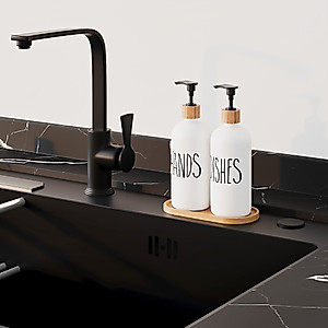 Soap Dispenser,Dish Soap Dispenser for Kitchen Sink.Glass Hand Soap Dispenser, Modern Farmhouse Decor Dish Soap Dispenser for Bathroom,Kitchen Sink Decor