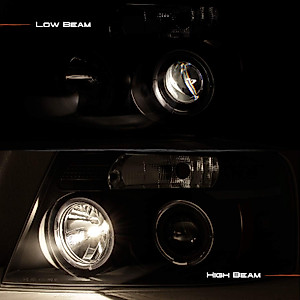 AKKON - For Ford F150 F-150 Pickup Black Smoke Dual Halo LED G2 Projector Headlights Front Lamps Replacement