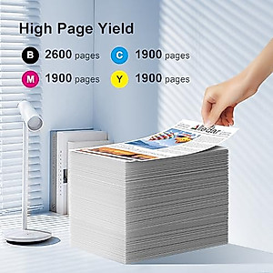 802XL 802 Ink Cartridges Remanufactured Replacement for Epson 802XL Ink Cartridges Combo Pack for Epson 802XL T802 Use for Epson Workforce Pro WF-4730 WF-4740 WF-4720 WF-4734 EC-4020 EC-4030 (4 Pack)