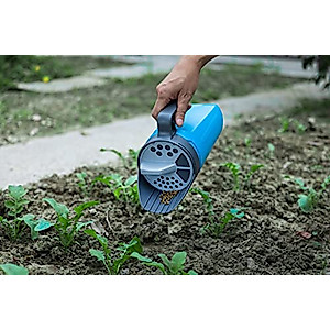 TIPU Hand Spreader Shaker, Handheld Spreader for Grass Seed, Fertilizer & Earth Food, Snow Salt, Ice and Snow Melt - Multiple Adjustable Opening Sizes for All Purpose- Up to 80 Oz