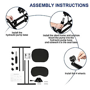 Himimi Kneeling Chair Ergonomic for Office, Height Adjustable Stool with Thick Foam Cushions for Home and Office - Improve Posture to Relieve Neck & Back Pain, New Upgraded Pneumatic Pump