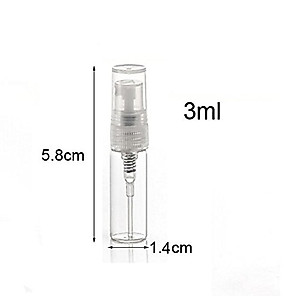 Elfenstal- 10pcs Mini Clear 3ml 1/6OZ Atomizer Fine Mist Empty Glass bottle Spray Refillable Fragrance Perfume Scent Sample Bottle 1pc Clean Cloth for Travel Party Makeup Tool 2pcs free 3ml Pipette