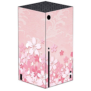 PlayVital Cherry Blossoms Petals Custom Vinyl Skins for Xbox Series X, Wrap Decal Cover Stickers for Xbox Series X Console Controller