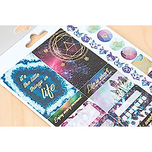 Paper House Productions SET-0010 Stargazer Accessory Bundle-Includes 18 Month Undated Planner 3 Sticker Styles Washi Tape
