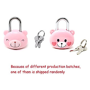 Honbay Cute Cartoon Animal Padlock Mini Bear Padlock Lock with Key - for Jewelry Box, Purse, Handbag, Backpacks, Cabinet, Treasure Chest, Suitcases, Lockers, Letter Box, Diary, Notebook, etc