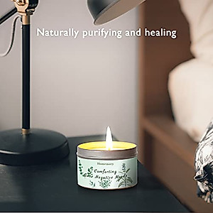 Homemory Eucalyptus & Sage Scented Candles, Candles for Home Scented, Stress Relief Candles for Cleansing Negative Energy, Natural Soy Candles, Aromatherapy Candles Eucalyptus, Soy Tin Candle 6oz 