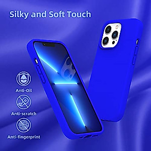 K TOMOTO Compatible with iPhone 13 Pro Max Case for Women, [Drop Protection] [Anti-Fingerprint] [Anti-Scratch] Shockproof Soft-Touch Silicone Phone Case for iPhone 13 Pro Max 6.7", Klein Blue