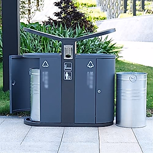Outdoor Trash Cans Creative Gull-Shaped Trash Cans, Outdoor Classified Trash Cans with Ashtrays Simple Durable Outdoor Trash Cans for Street Parks and Public Places Garbage Can