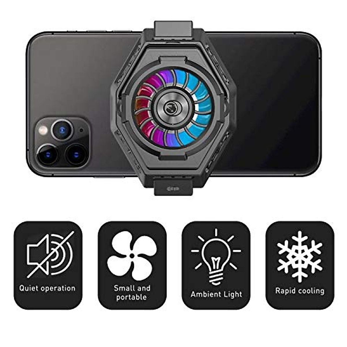 BBSJ Mobile Phone Radiator Cooling Back Clip Semiconductor Cooling Fan Game Handle Mobile Phone Cooling Artifact