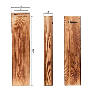 Mokof Wall Planters, Wood Wall Decor for Bedroom and Living Room, Modern Farmhouse Wooden Pocket Vases for Dried Flowers and Faux Greenery (Brown, 4 Pack)