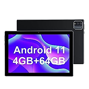 10 inch Android 11.0 Tablet, 4GB RAM+64GB ROM+512GB Expandable Computer Tablets PC, IPS Screen, 2+8MP Dual Camera, WiFi, BT, Google Certified Tablet