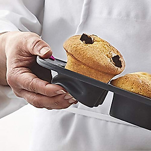 Trudeau Structure White Confetti Reinforced 6 Cup Jumbo Muffin Pan Silicone Bakeware