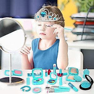 Flybay Kids Makeup Kit for Girl,Washable Real Frozen Make up kit, Girl Toys for 4 5 6 7 8 9 Years Old Girl