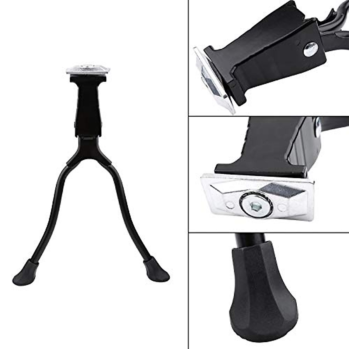 Foot Stand, Prcatical Mountain Bike Foot Stand Mount Road Double Legs Park Stand for 26 Inches Or Higher and Spare Parts
