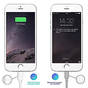 iPhone Charger, Apple MFi Certified Lightning Cable, Data Sync Charging Cords with USB Wall Charger Compatible iPhone 14 13 12 11 Pro Max XS XR X 8 7 6s 6 Plus SE, iPad Mini Air Pro, AirPods [2-Pack]