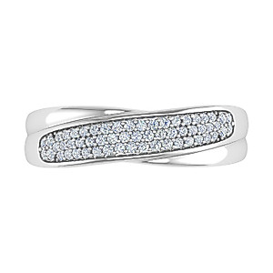 1/4 Carat Diamond Wedding Band Ring in 10K White Gold (Ring Size 7)