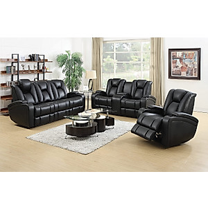 Coaster Furniture Delange Reclining Power Sofa with Adjustable Headrests and Storage in Armrests Black 601741P