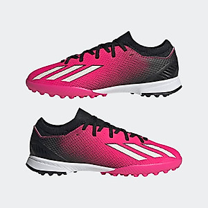 adidas X SPEEDPORTAL.3 Turf Soccer Shoe, Team Shock Pink/Zero Metallic/Black, 5.5 US Unisex Big Kid