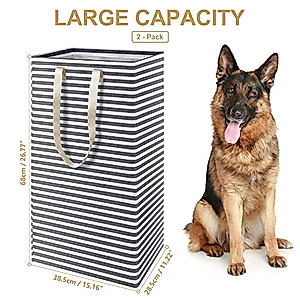 QEIDLHF 2-Pack Laundry Hamper 75L Basket Collapsible Large Clothes Storage Basket with Easy Carry Handles Freestanding Waterproof Clothes Hamper for Clothes Toys Organizer, Grey