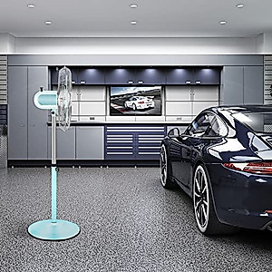 InfiniPower 16 Inch High Velocity Stand Fan, Adjustable Heights, 75°Oscillating, Quality Made Fan with 3 Settings Speeds, Heavy Duty Metal for Industrial, Commercial, Residential, Color: Green