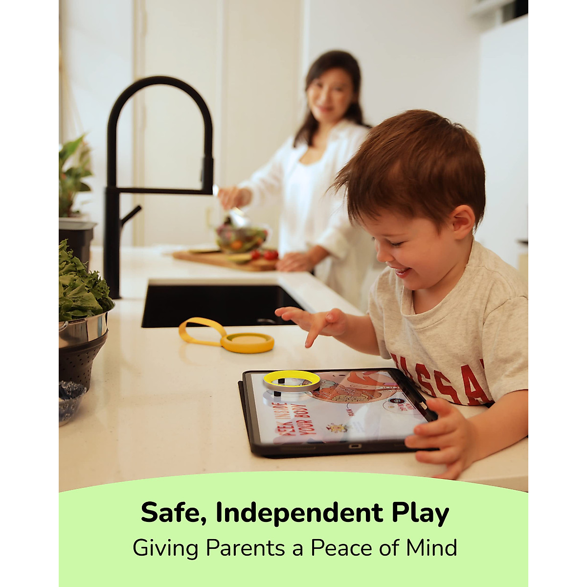 Peekabook Starter Kit, ABC Learning Educational Toy for iPad, Read Along Book Interactive Preschool Educational Game, Learning Toy Toddler STEM Toy Search Find it Travel Activity Yellow