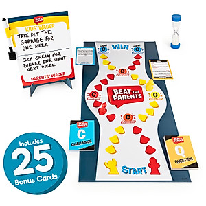 Beat The Parents Classic Family Trivia Game, Kids Vs Parents, with 25 Bonus Cards for Ages 6 and up (Amazon Exclusive)