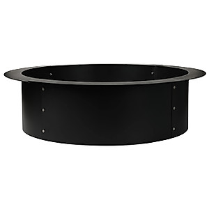 BIRDROCK HOME 30 Inch Inner Fire Pit Ring for The Outdoors - Heavy Duty Metal - 36 Inch Outer - Durable Solid Iron - Home Fire Pits - Lightweight - Above or Below Ground - Round - Black