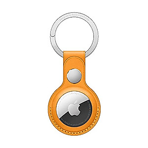 Apple AirTag Leather Key Ring - California Poppy