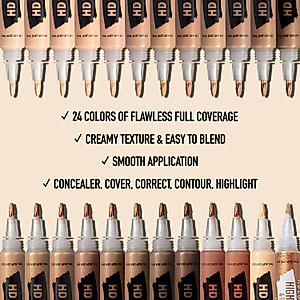 Ruby Kisses HD Concealer & Foundation Flawless Full Cover Brush Face Makeup (Orange Corrector)