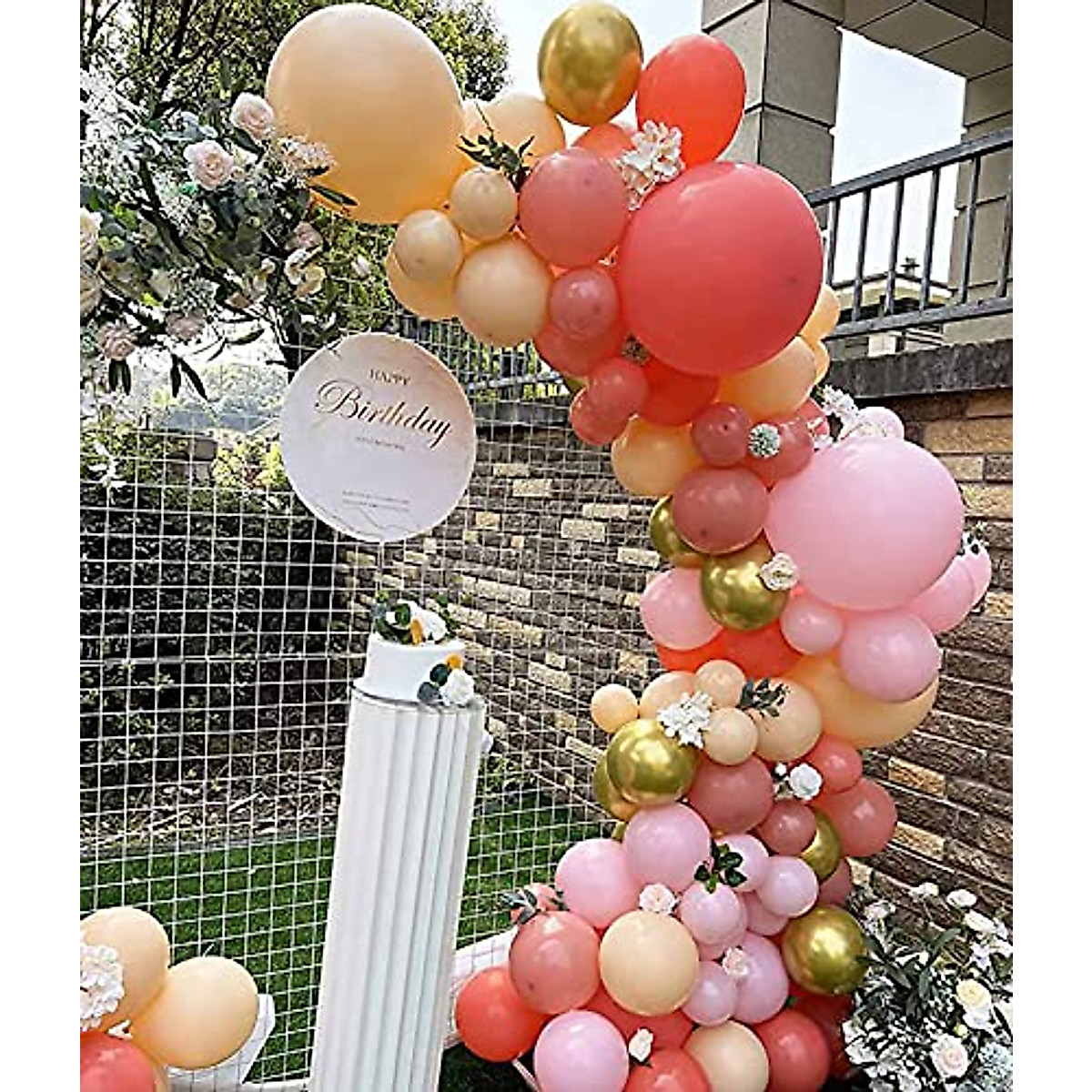KALOR Coral Red Balloons Garland Arch Kit 110Pcs - Different Sizes 18/12/10/5 Inch Party Balloons for Birthday Baby Shower Wedding Graduation Party Decorations