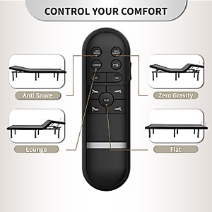 Dyonery Queen Adjustable Bed Frame with Mattress, 14 inch Frim Copper-Gel Memory Foam Mattress, Head & Foot Incline, 750lbs Lift Capacity, Powerful Quiet Motor, 5 Minutes Tools-Free Assembly