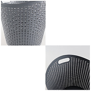 Gainhope 6 Pack 30 L Plastic Large Storage Basket, Laundry Basket with Cutout Handles, Plastic Laundry Hamper, Gray