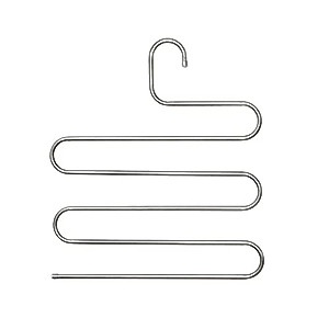 IULJH 5 Layer Stainless Steel Hollow S Shape Multifunctional Pants Rack Scarf Belt Storage Rack Super Space Saving ( Color : White-Fruit peach5 , Size : 34*38cm )
