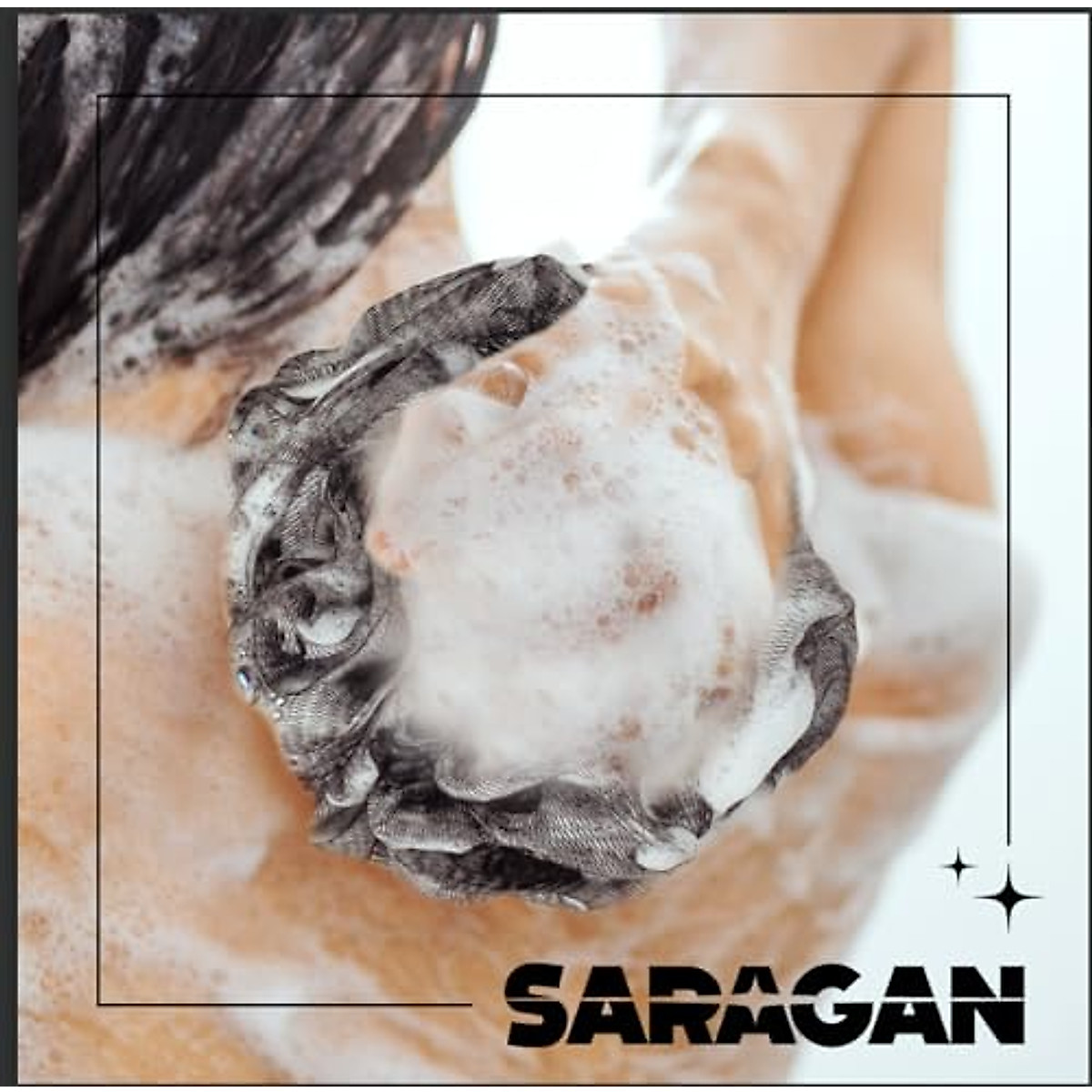 Saragan Activated Charcoal Shampoo - Natural Clarifying Shampoo w/Keratin, Argan & Jojoba Oils - Sulfate & Paraben Free Shampoo for Women and Men - Charcoal Detox Shampoo (16 oz) All hair types