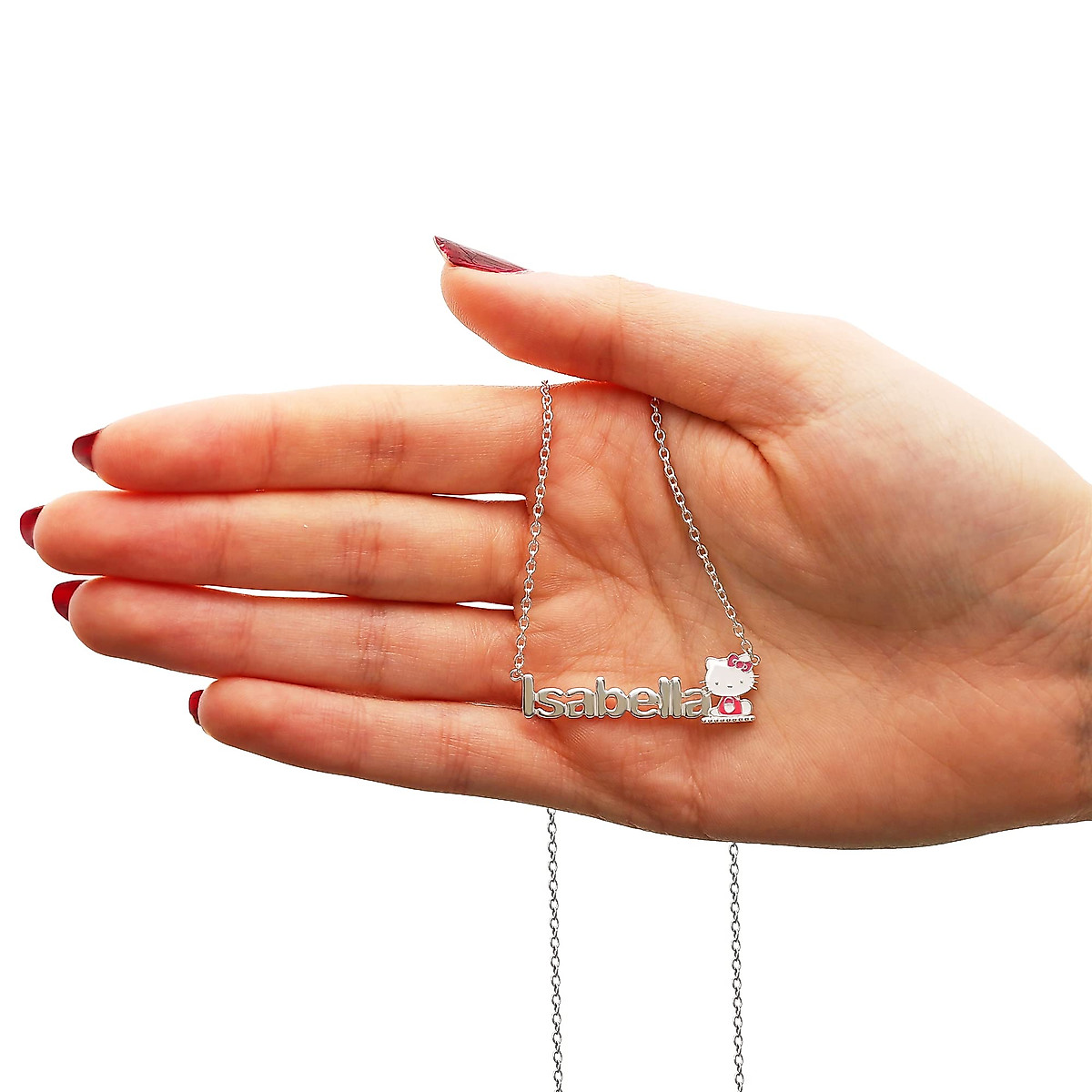 Sanrio Hello Kitty Personalized Name Necklace 18" - Sterling Silver Personalized Hello Kitty Necklace Officially Licensed