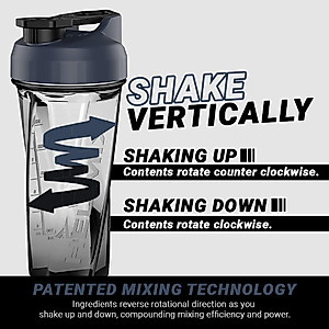 HELIMIX 2.0 Vortex Blender Shaker Bottle Holds upto 28oz | No Blending Ball or Whisk | USA Made | Portable Pre Workout Whey Protein Drink Shaker Cup | Mixes Cocktails Smoothies Shakes | Top Rack Safe