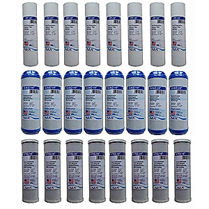 4 Years Supply (24 pcs) for 3 Stage Whole House Filtration System or Reverse Osmosis RO. Replacement Set of 3 filters: Sediment, GAC, CTO Carbon Block