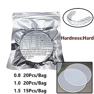 TEPTOARCH Lab Orthodontic Splint Retainer Slice Vacuum Forming Sheet Round Hard/Soft 0.8/1.0/1.5mm Splint Thermoforming Material (1.0mm Hard)