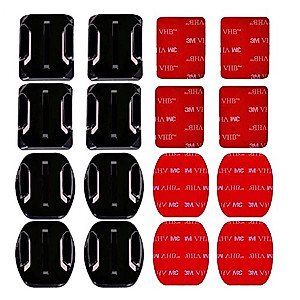AxPower 16 PCS Helmet Adhesive Pads Sticker Flat Curved Mounts Accessories kit for GoPro Hero 8 7 6 5 4 3+ 3