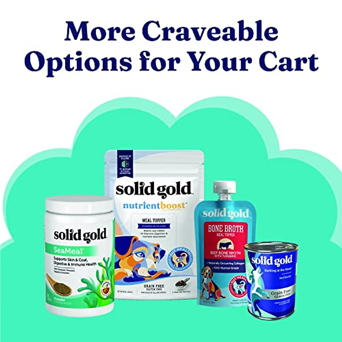 Solid Gold Grain Free Dry Dog Food for Adult & Senior Dogs - Made with Real Beef, Egg, and Pea - Barking at The Moon High Protein Dog Food for High Energy, Sensitive Stomach and Immune Support