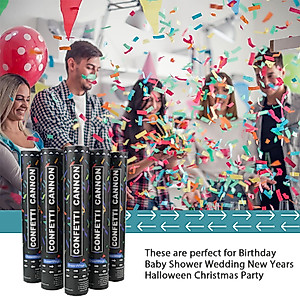 Biodegradable Confetti Cannon Party Poppers - 5 Pack Party Poppers Confetti Shooters for Birthday Graduation Wedding New Years Eve Celebration Office Prank, Large Confetti Cannon