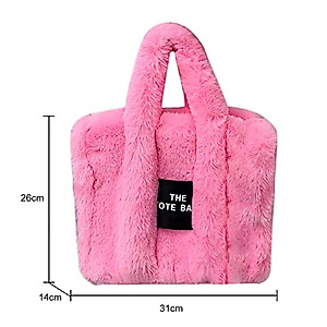 Fluffy Tote Bag for Women Furry Shoulder Luxury Faux Fur Soft Plush Girls Fuzzy Purse Overlarge Hobo Handbag
