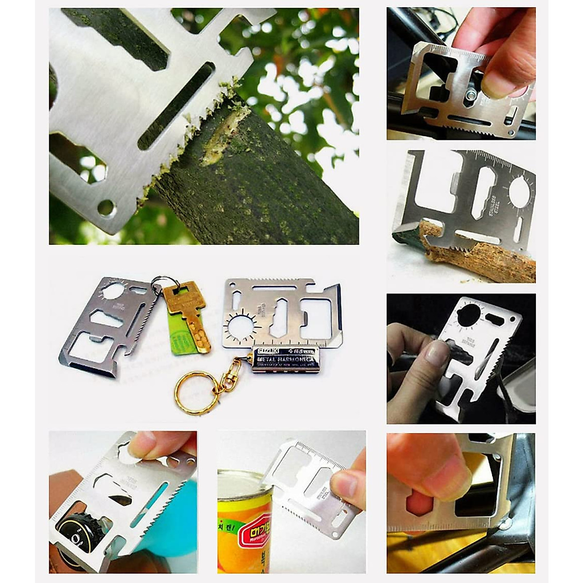 FASPLORE Survival Multi-tool Card and Snowflake Tool Camping Tool EDC Kit Hunting Fishing Hiking Gear