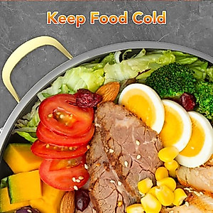 Amhier 5 Qt Chafing Dish Buffet Set with Visible Glass Lid and Holder, Stainless Steel Round Chafers and Buffet Warmers Sets with Food and Water Trays for Catering, Parties and Weddings, Gold, 2 Pack