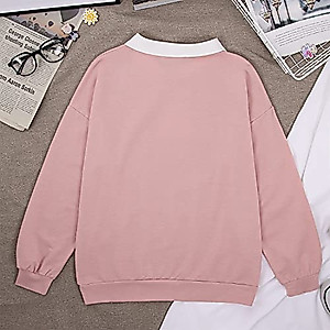 CM C&M WODRO Women Frog Sweatshirt Graphic Aesthetic Oversize Pullover Clothes Long Sleeve T-Shirt with Pocket (Pink, Medium)